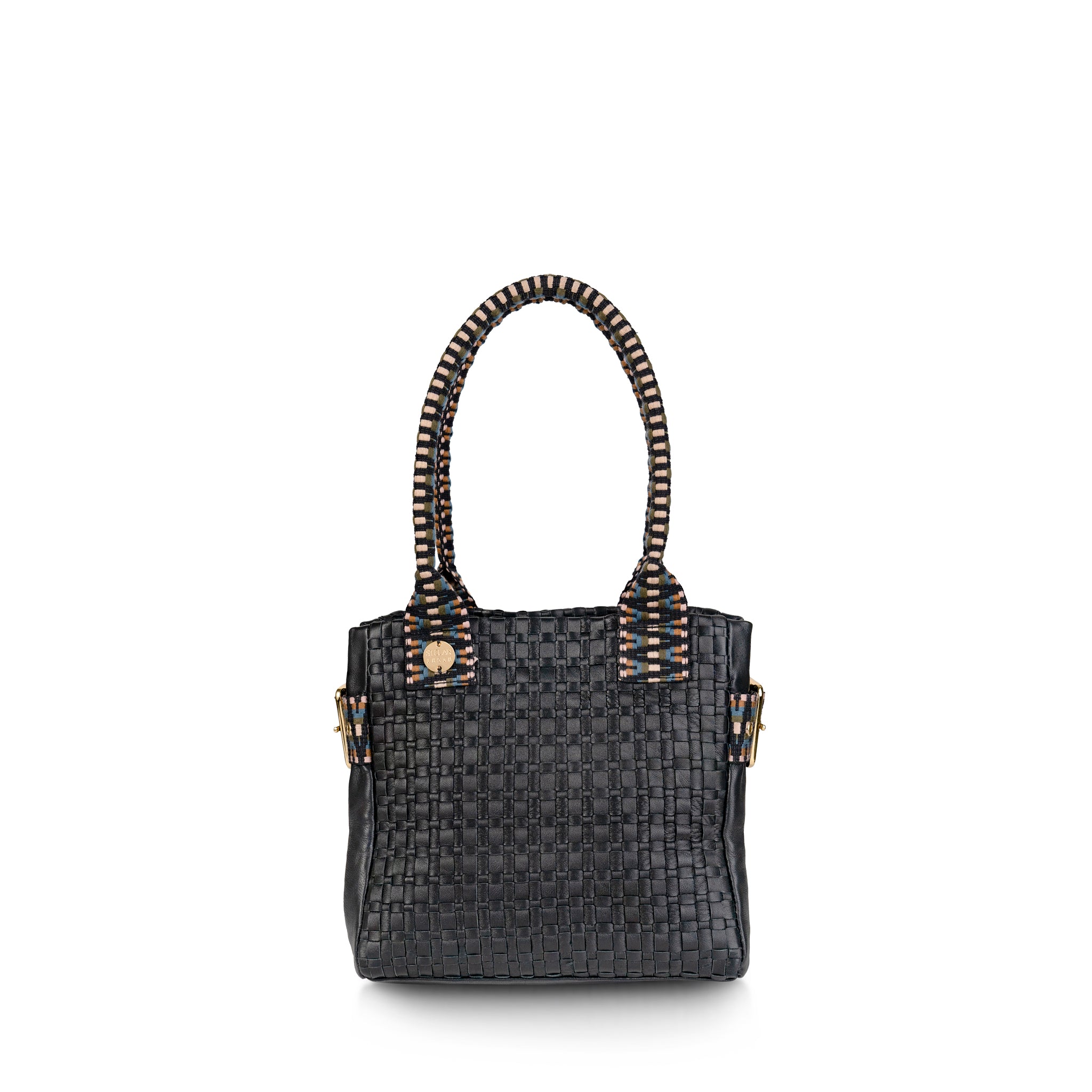 Kaba Mini Leather Tote Bag In Black Stelar
