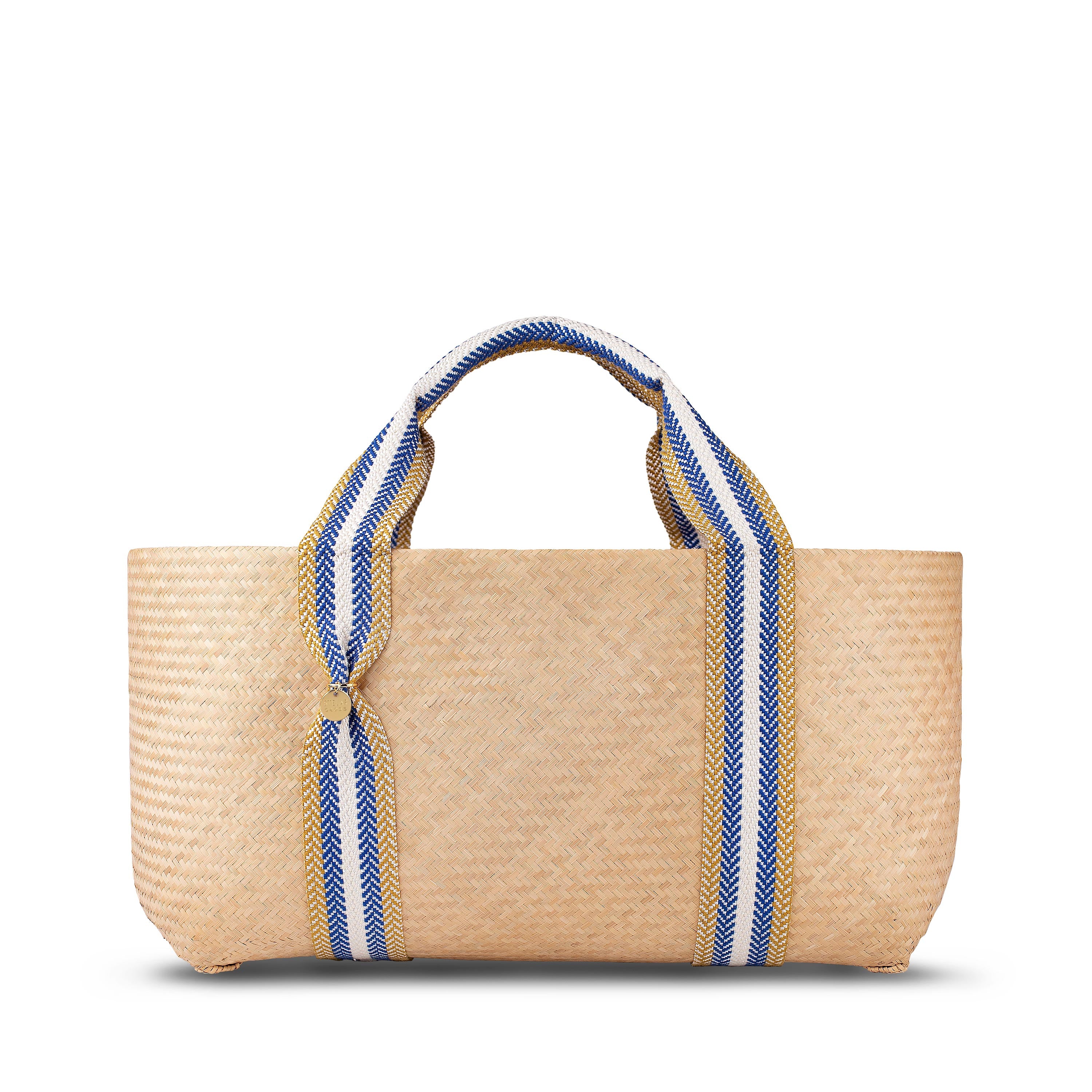 Large Mentawai Vegan Bamboo Tote Bag With Jacquard Strap | STELAR