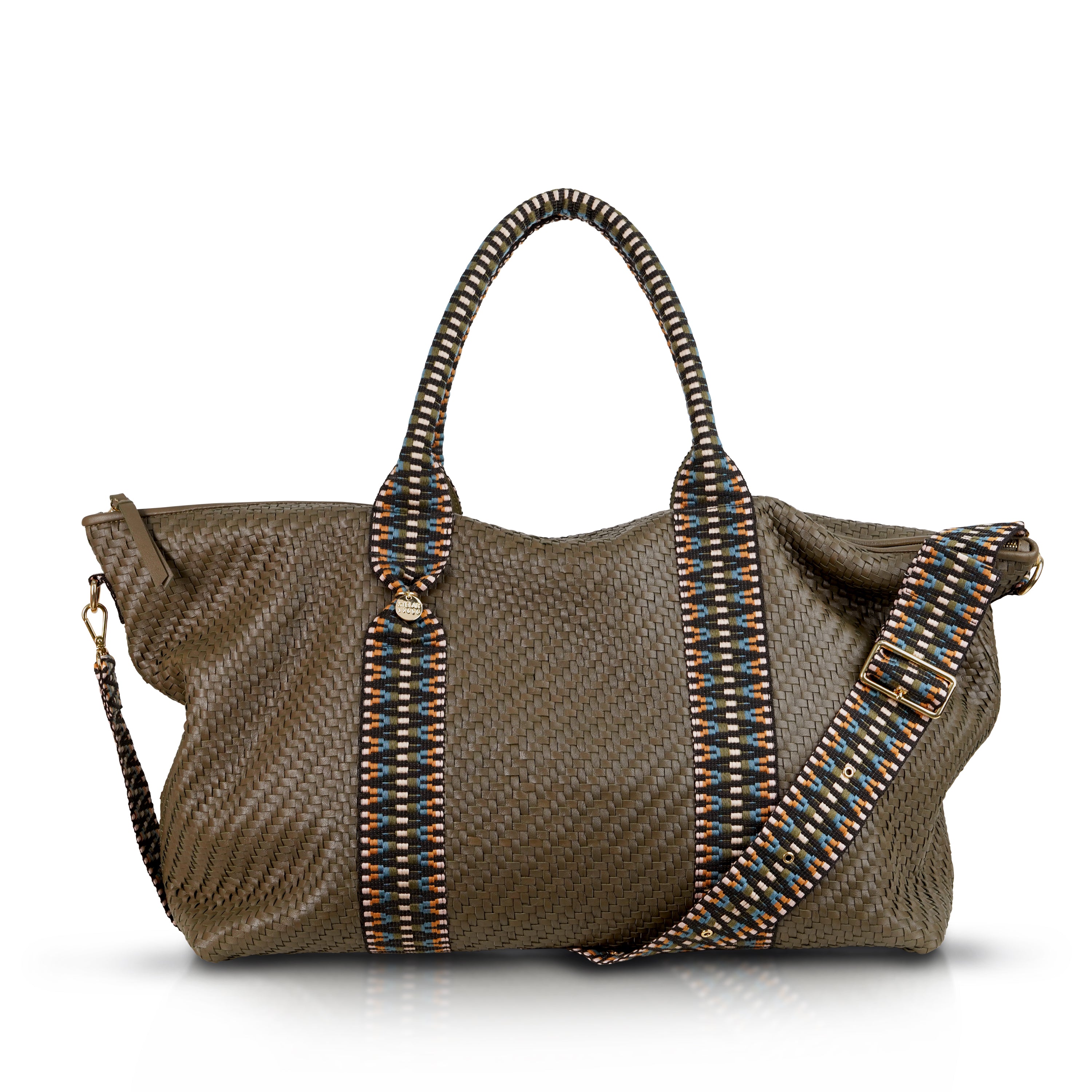 Saroka Leather Travel Bag - Dark Olive | STELAR