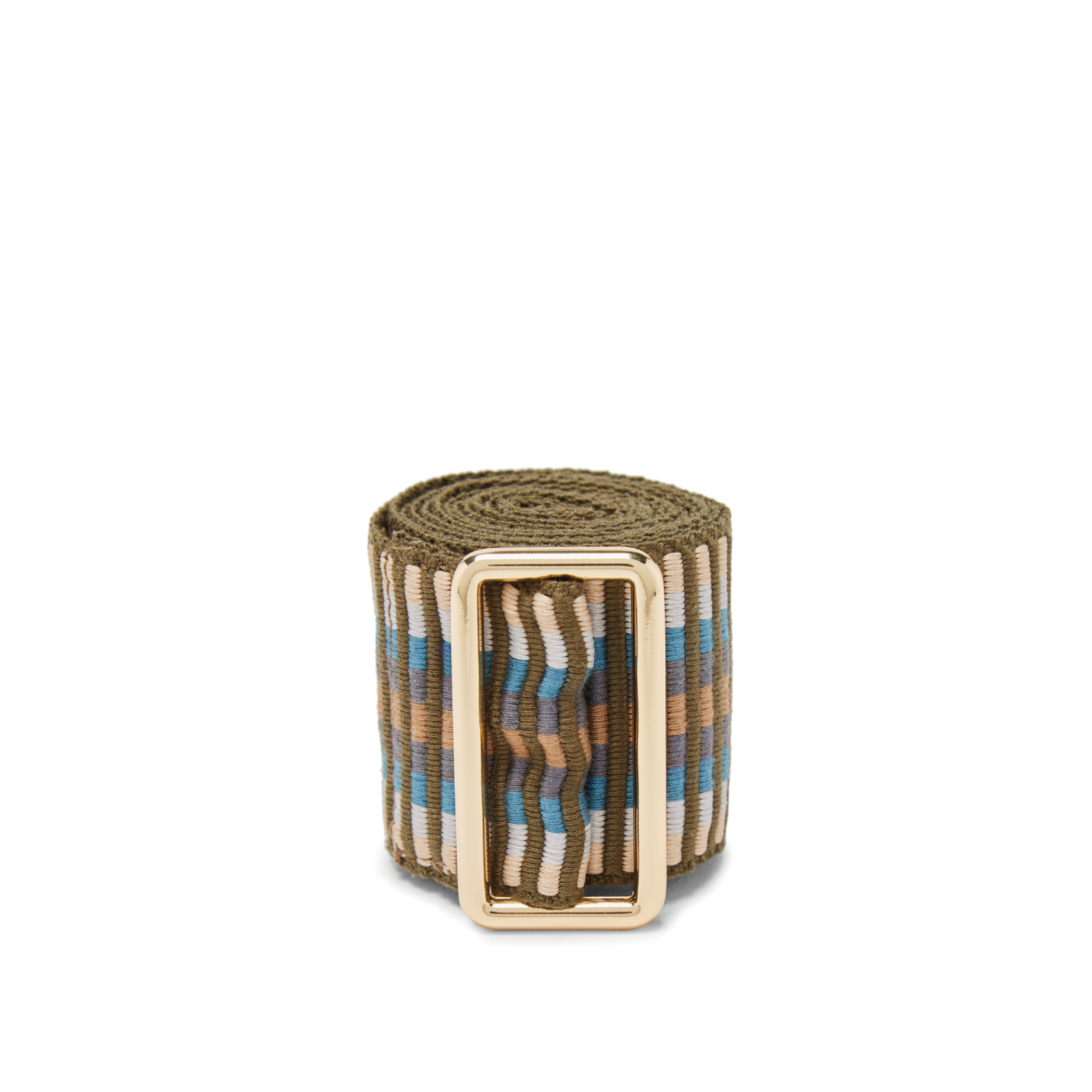 Sunda Jacquard Belt - Teal Stripe | STELAR